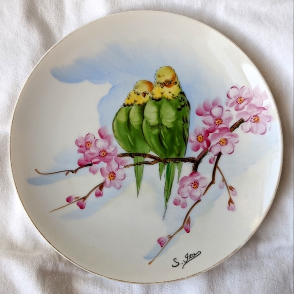 Lefton China | Wall Decor | Vintage Lefton Handpainted Parakeets Floral ...
